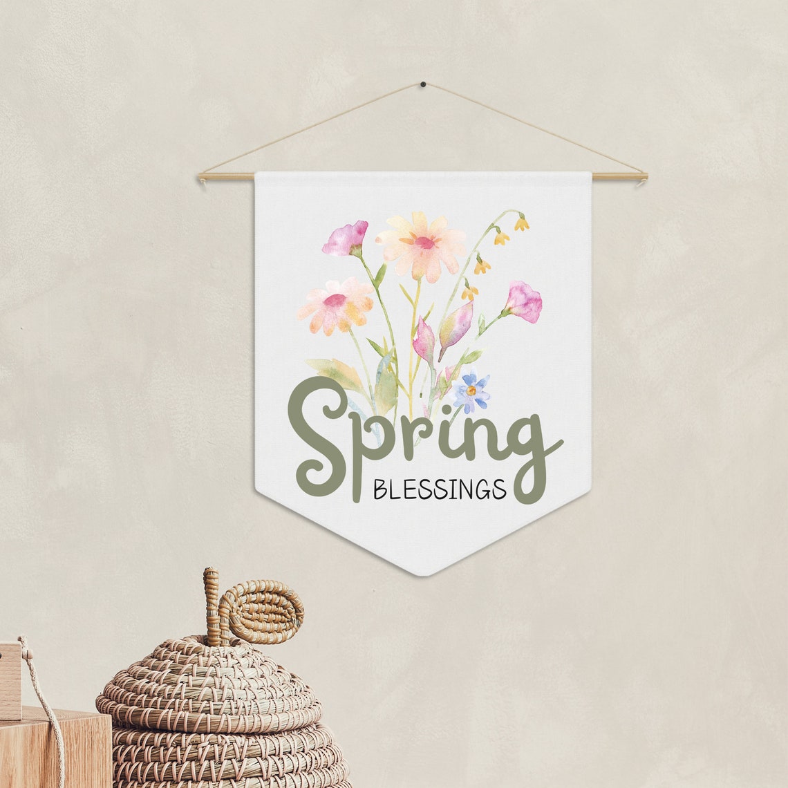 Spring Welcome Banner Spring Wall Hanging Easter Wall Decor Welcome ...