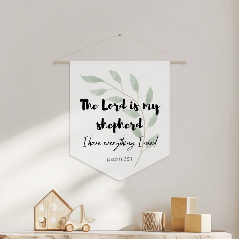 Decorative Banner Scripture Wall Decor the Lord is My Shepherd Art ...