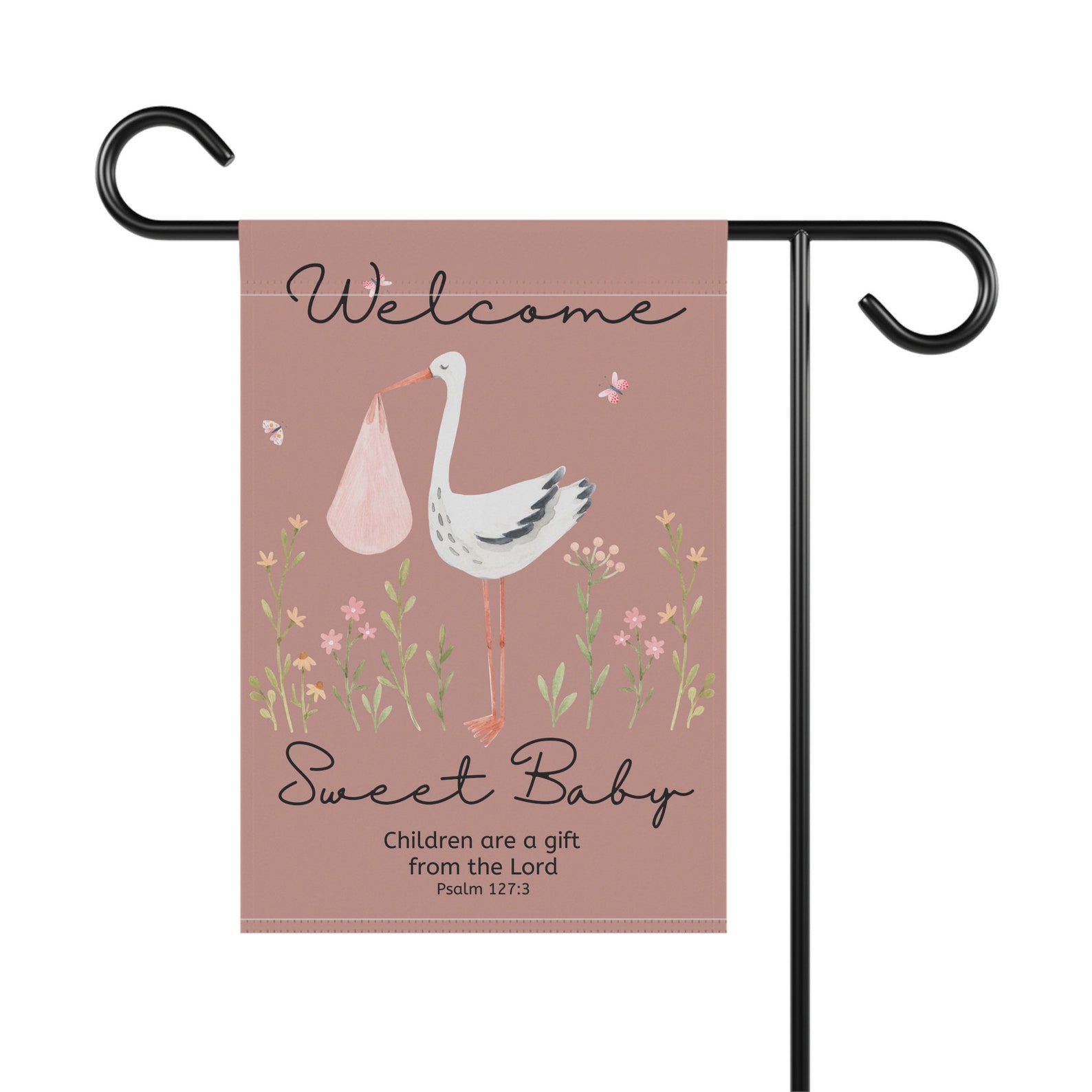 Welcome Baby Flag | Christian Garden Flag | New Baby House Flag ...