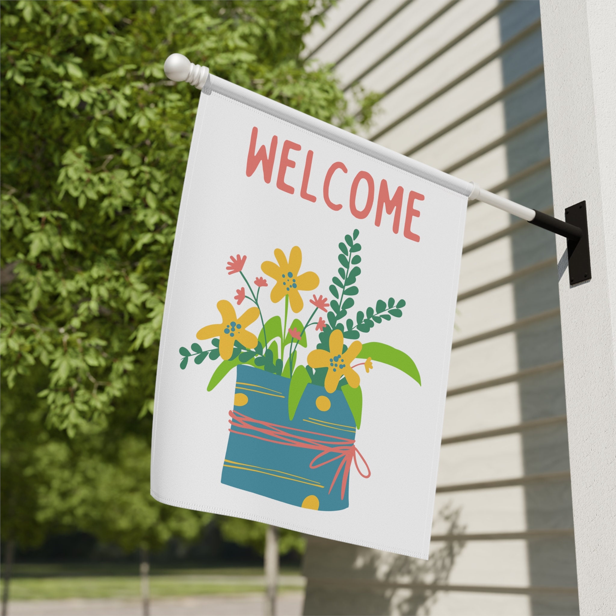 Welcome Flag | Summer House Flag | Flower Porch Flag | Spring Yard ...