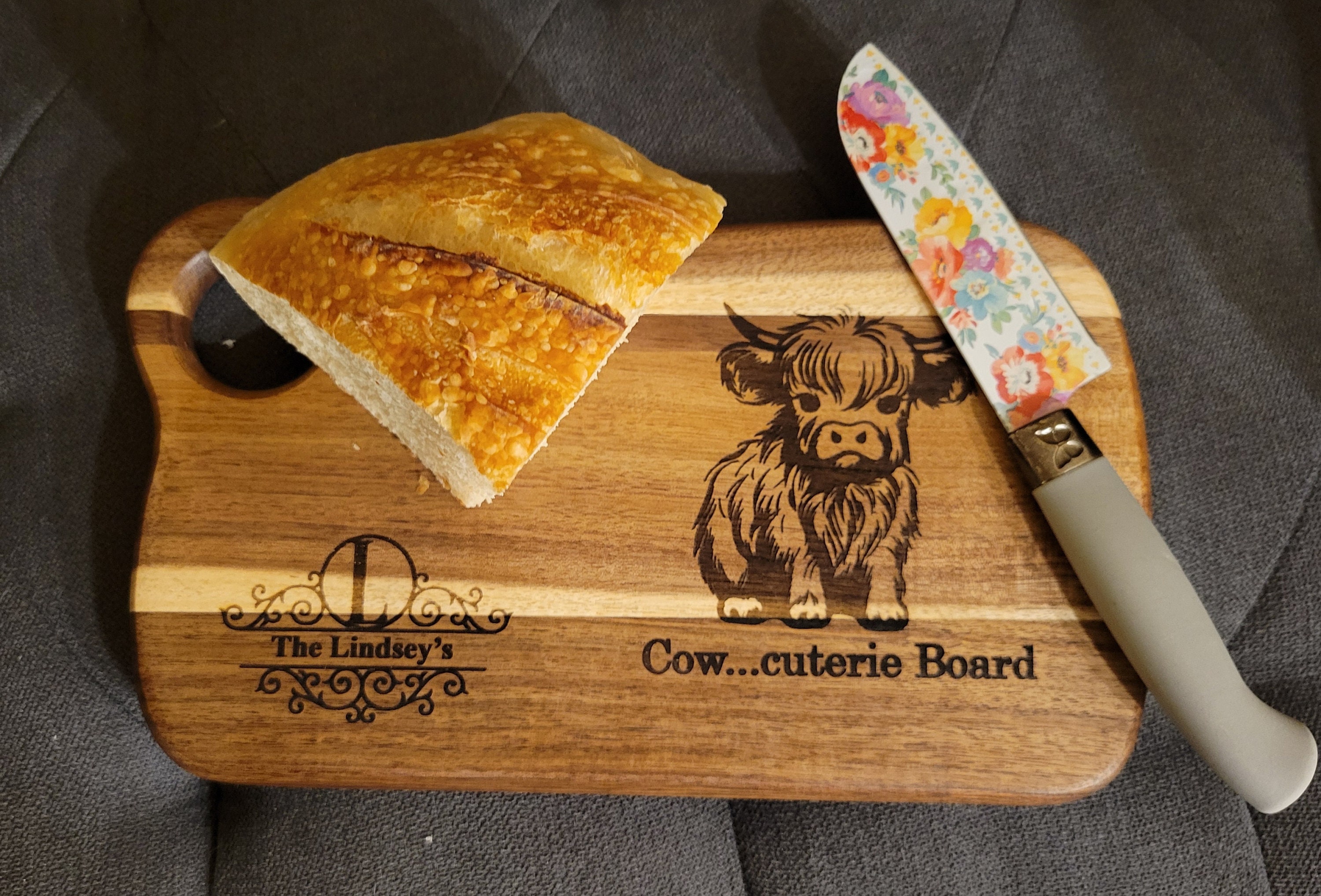 Highland Cow Charcuterie Board Personalized Laser Engraved - Etsy