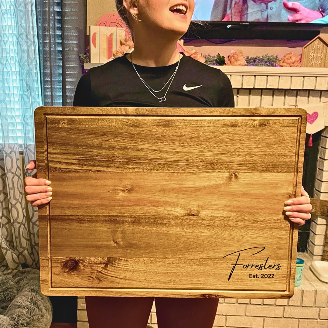 Personalized Extra Large Serving Board – 24" X 18" Bread, Charcuterie ...
