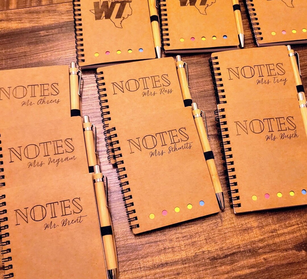 Personalized Notebook Gift Set - Custom Engraved Journal, Pen and ...