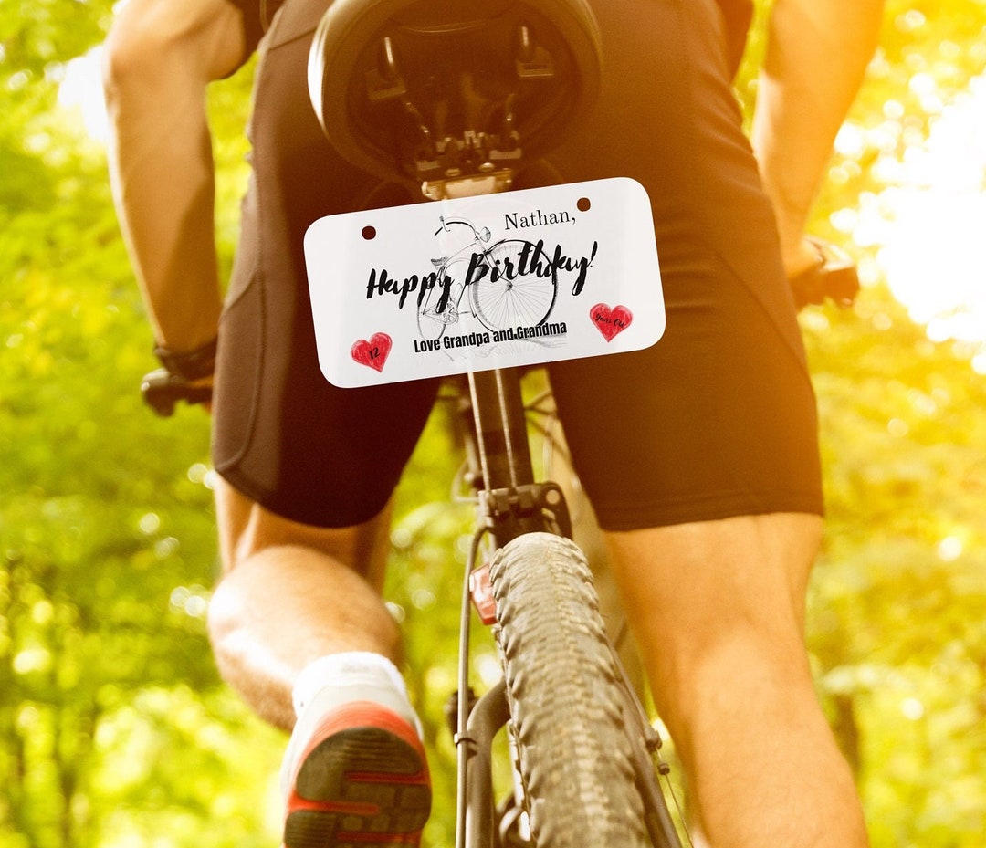 Personalized Mini Bike License Plate Happy Birthday age name From your ...