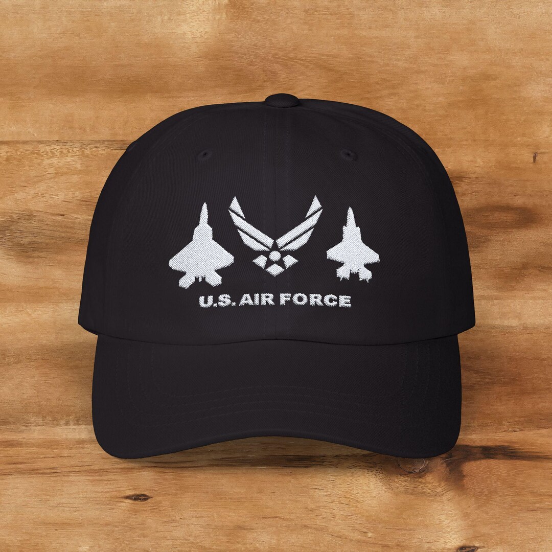 Embroidered Military Cap With F22, F35, and US Air Force Logo, Aviation ...