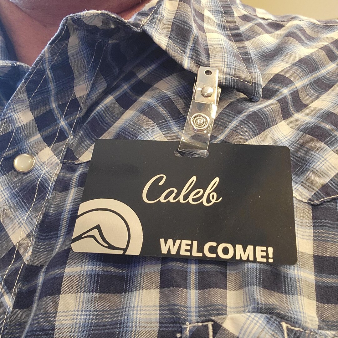 Engraved Metal Name Badge: Custom Clip-on Name Tag - Etsy