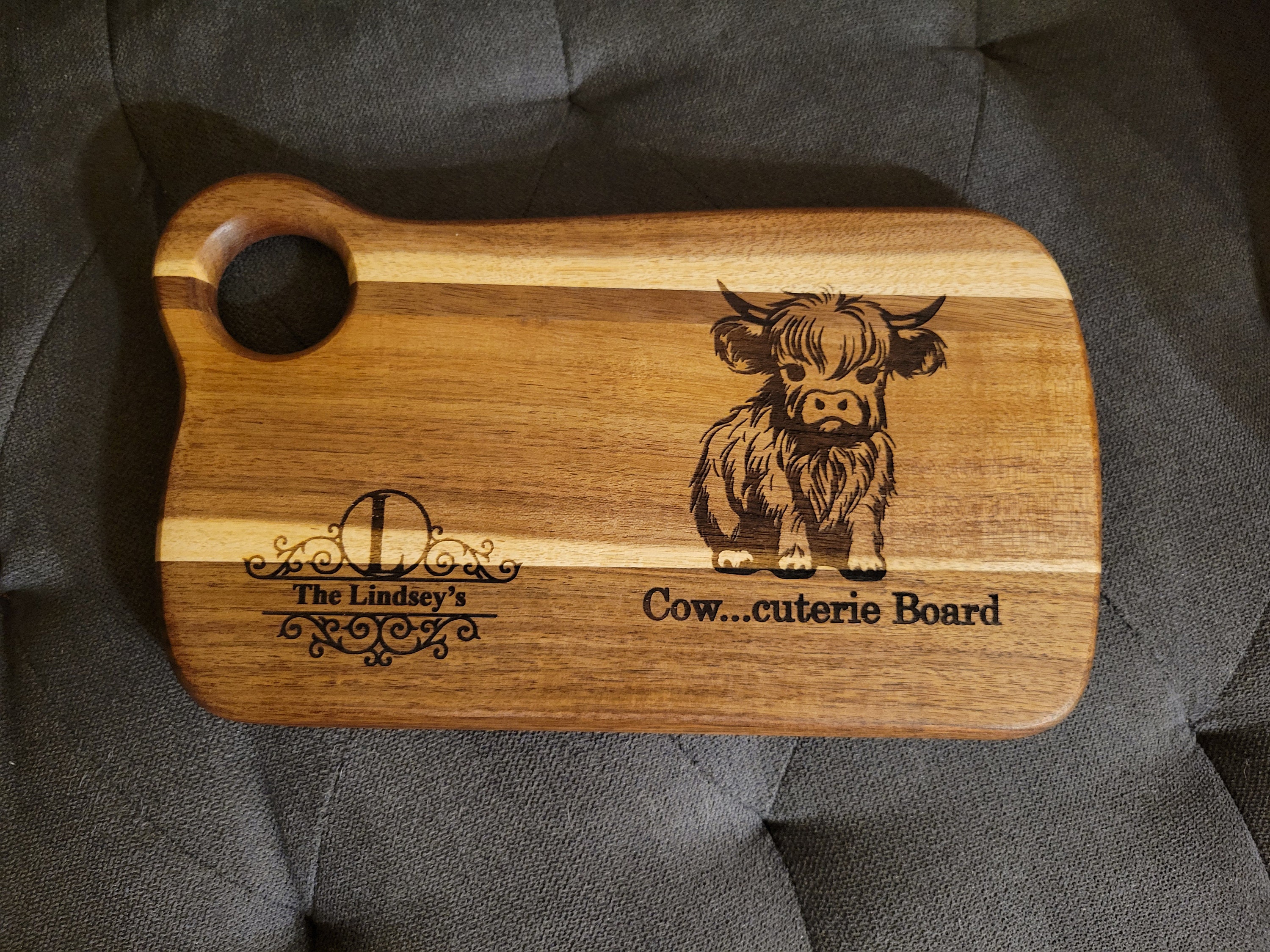 Highland Cow Charcuterie Board Personalized Laser Engraved - Etsy