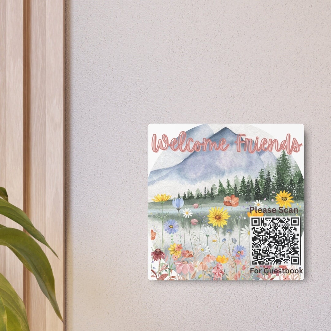 Custom Airbnb VRBO QR Code Welcome Sign Links to Guestbookmetal Art ...
