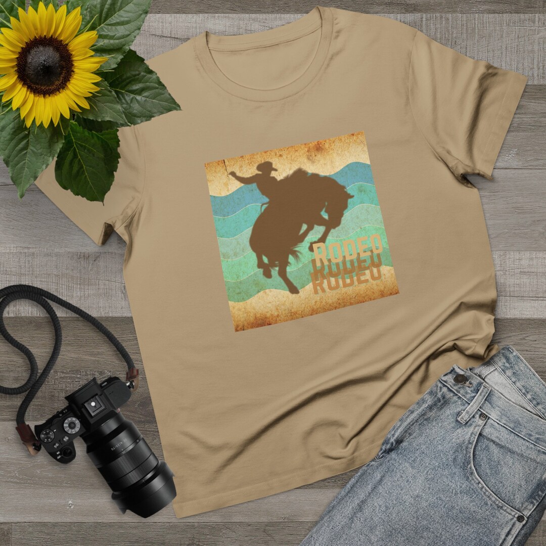 Ride the Wild Ride: Rodeo Retro Swirl T-shirt Women Maple Tee - Etsy