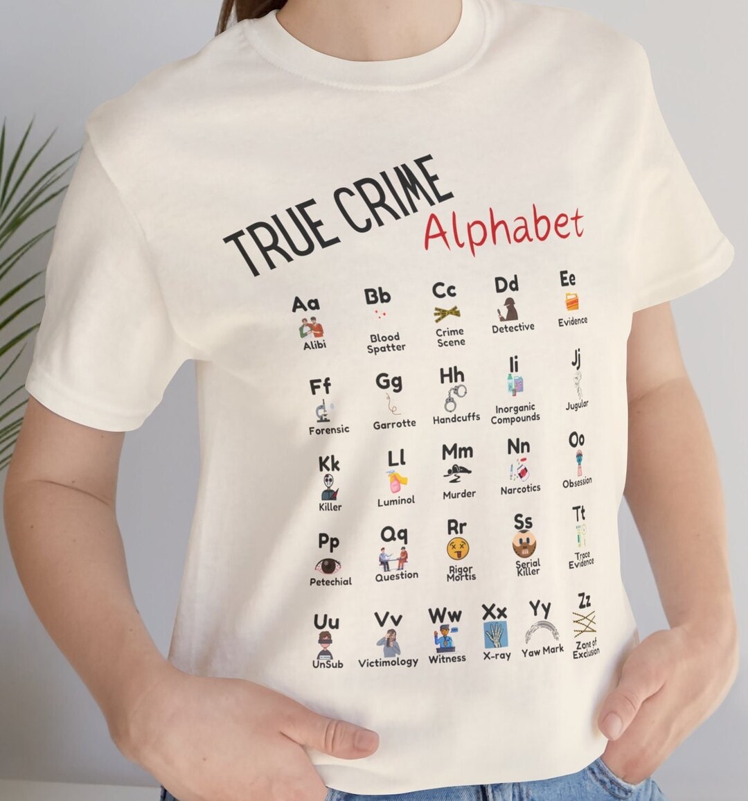 True Crime Alphabet Tee Unsolved Mysteries A-Z: Unveiling the Dark Side ...