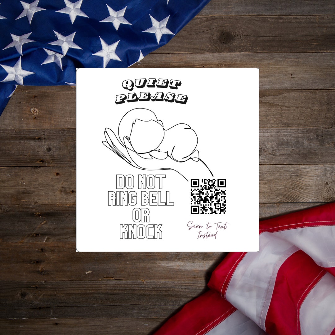 Personalized Quiet Please Baby Sleeping: Peace of Mind Decal With QR ...