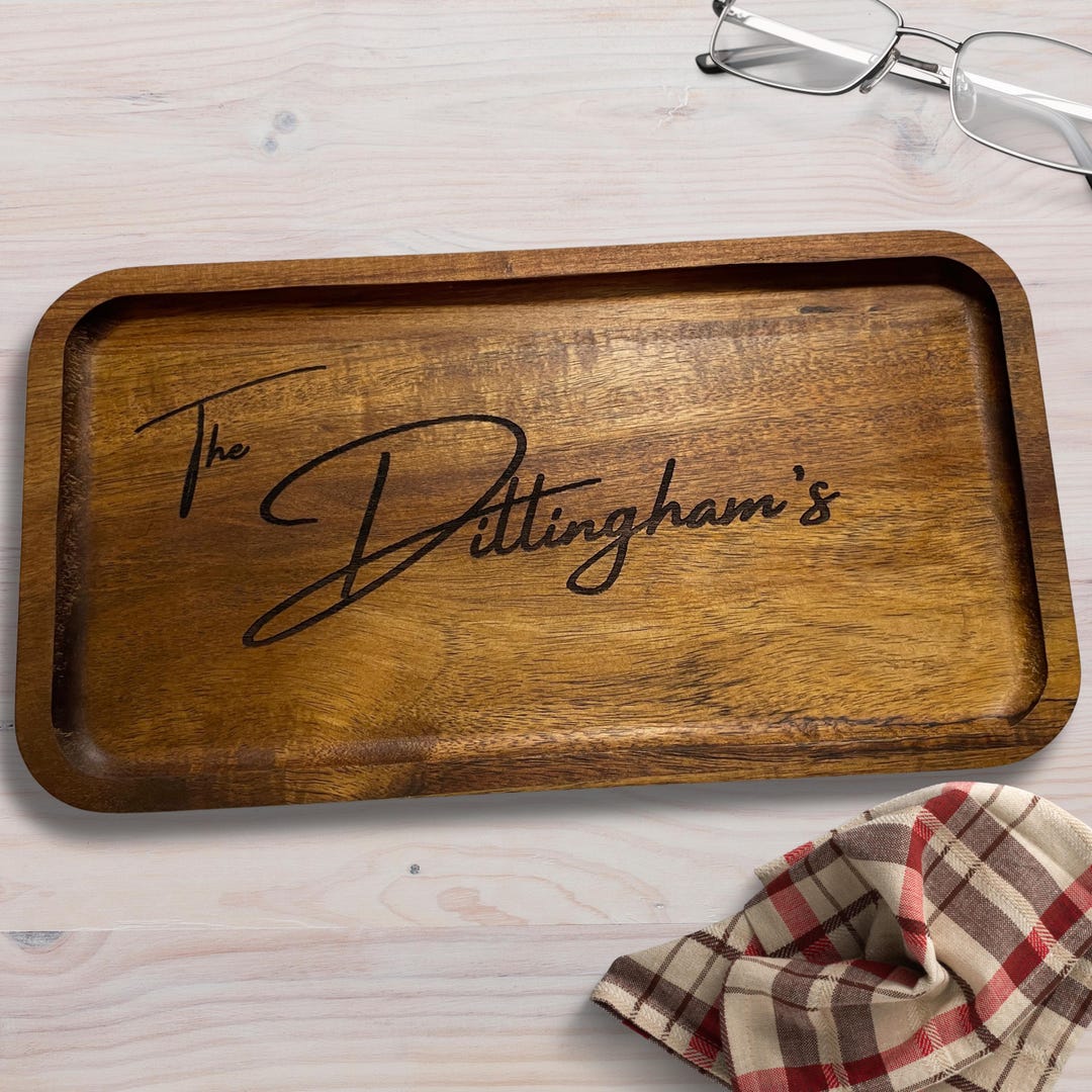 Custom Wooden Men's Valet Tray - Nightstand Organizer, Desk Tray, Gift ...