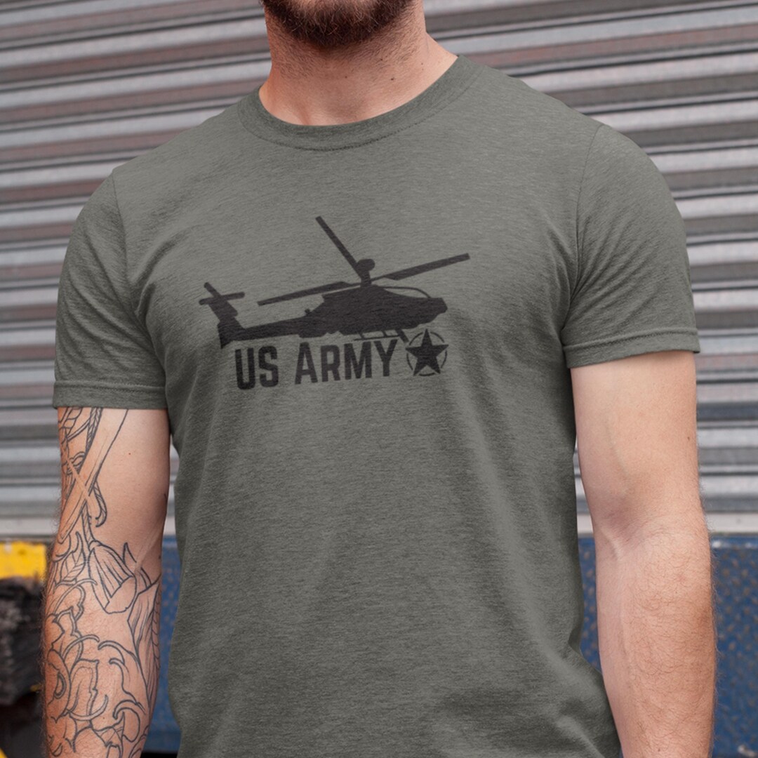 Military Apache Helicopter Graphic Army Tee Shirt, US Army Unisex ...