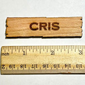 Custom Wooden Name Tag - Rustic Plank Design, Personalized Text ...