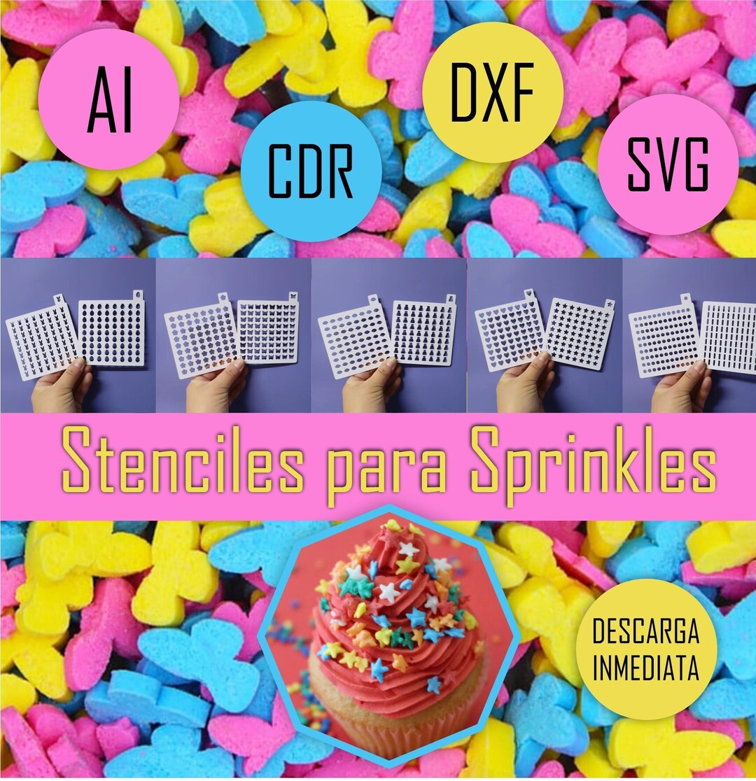 Stencils to Make Sprinkles Digital File SVG DXF AI 10 Models Laser ...