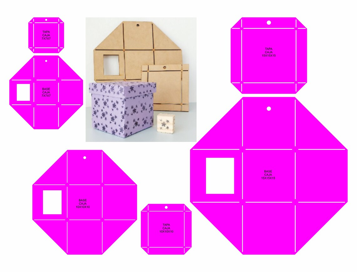VECTOR (digital File) Molds for Paper Boxes, Cardboard, Cardboard (cube ...