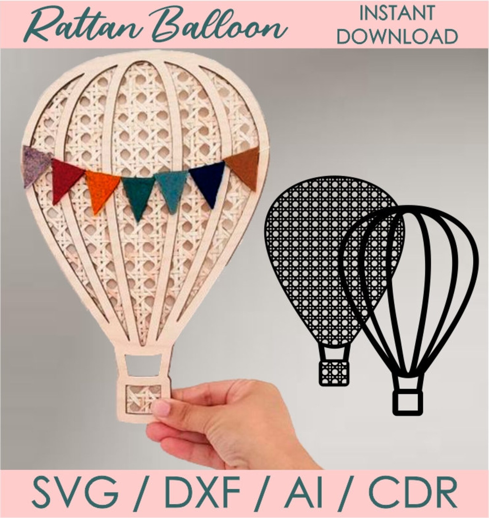 Rattan BALLOON, Rattan SVG, Rattan Bundle Svg, Rattan Pattern Svg, Svg ...
