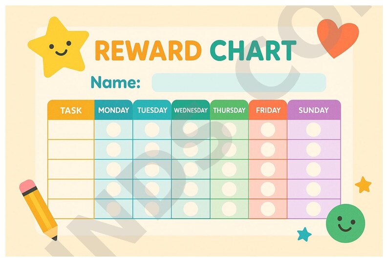 Printable Kids Reward Chart- Behavior and Chore Tracker - Etsy