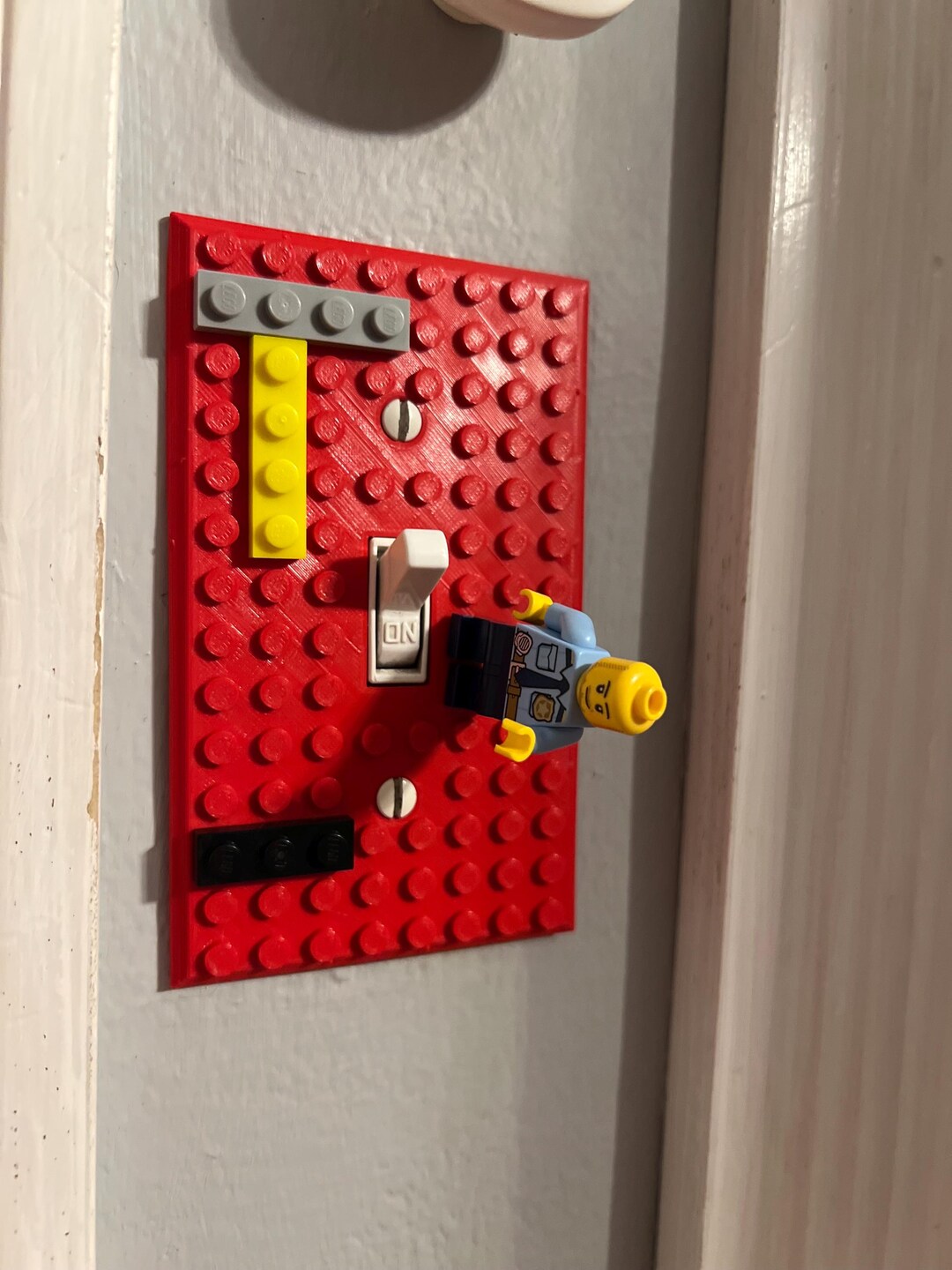 Red LEGO Light Switch Plate Cover Custom 3D LEGO Brick Compatible ...