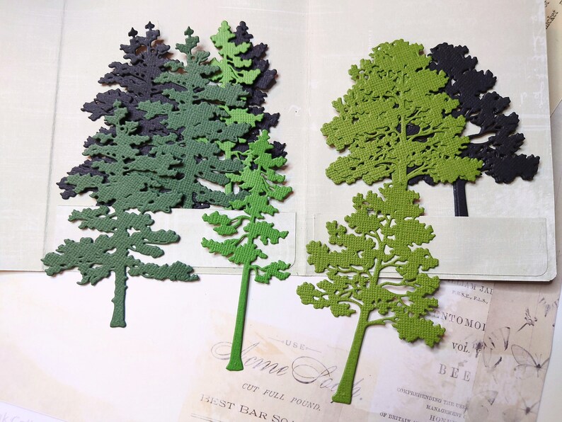 Die Cut Trees - Set of 15 - Scrapbooking - Creative Journaling - Card ...
