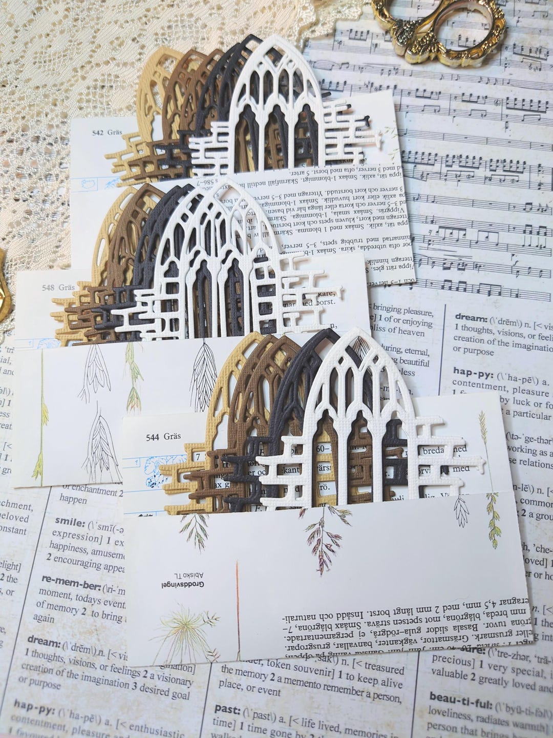 Cathedral Window Die Cuts - Set of 8 - Vintage Style - Card Making - Etsy