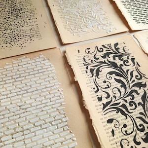 Textured Vintage Paper - Set of 6 - Scrapbooking - Stencil - Vintage ...