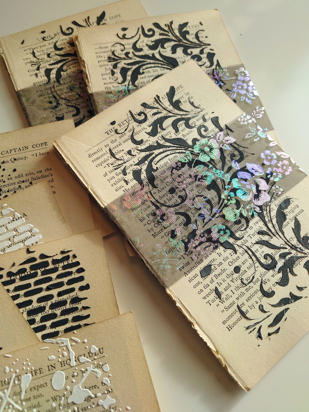 Textured Vintage Paper - Set of 6 - Scrapbooking - Stencil - Vintage ...