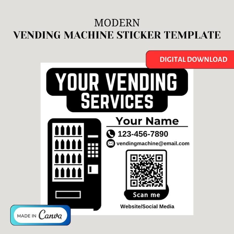 Vending Machine Contact Stickers - Etsy New Zealand