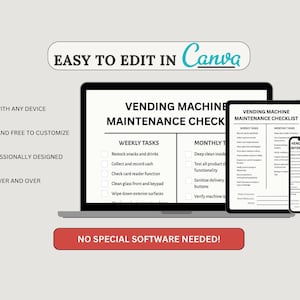 Vending Machine Maintenance Checklist: Printable Service Log (canva ...