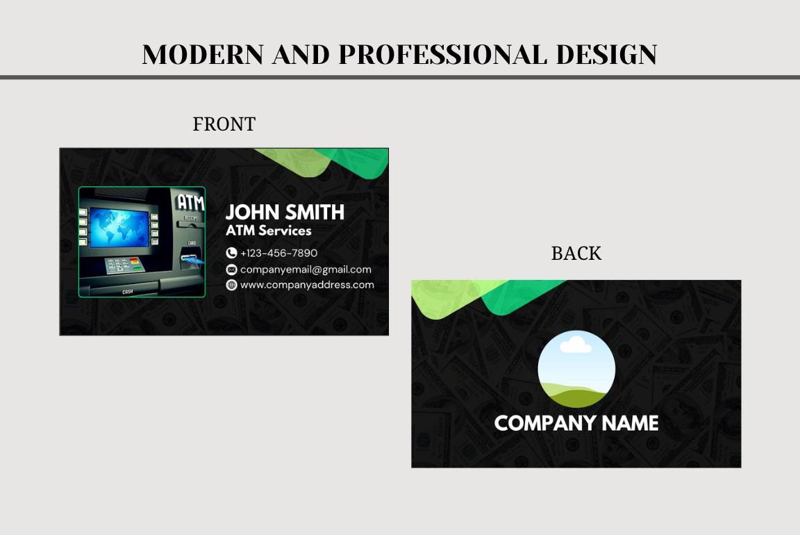 Editable ATM Business Card Template: Canva Design (digital Download) - Etsy