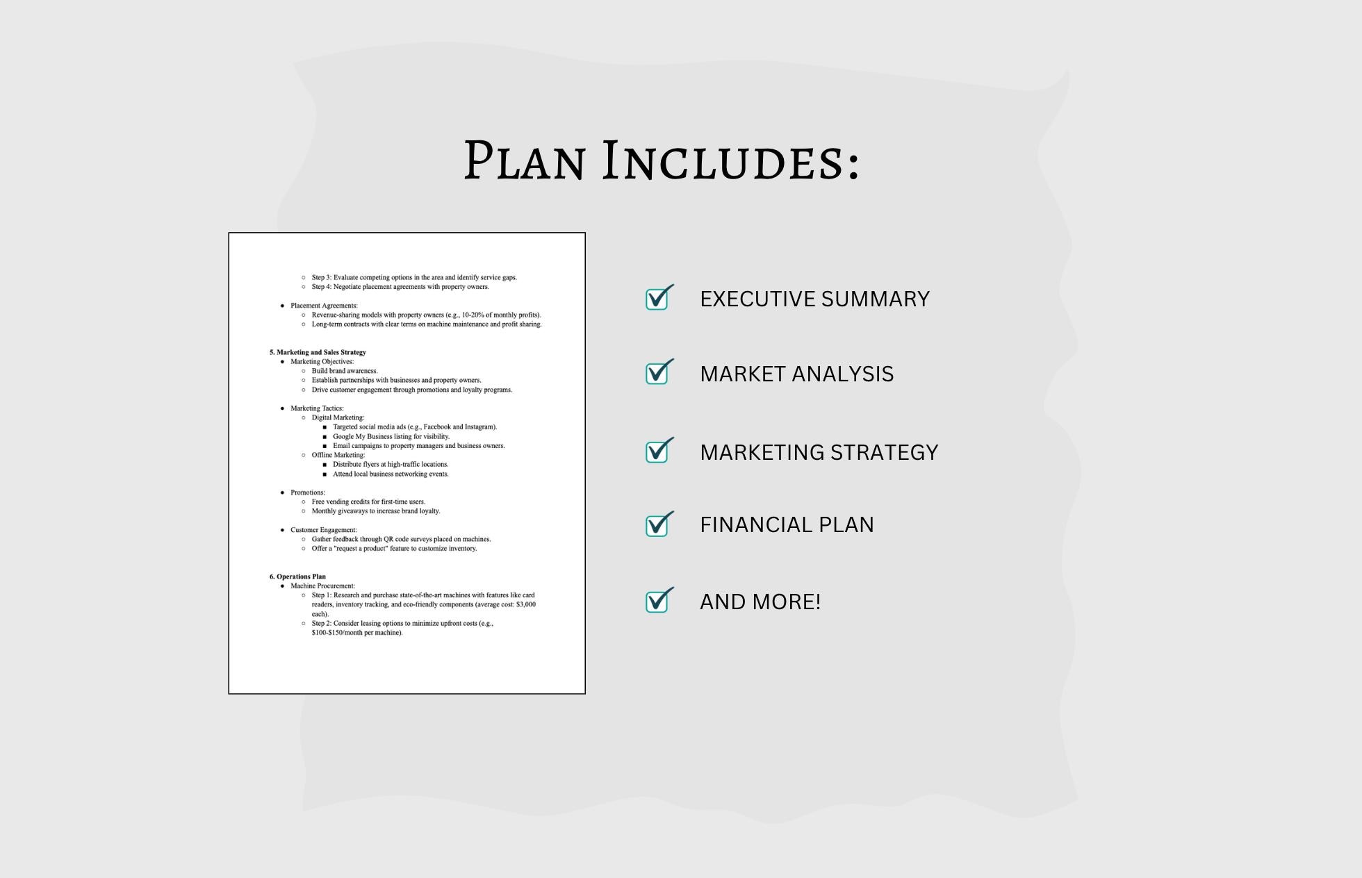 Vending Machine Business Plan Template: Startup Guide (PDF) - Etsy