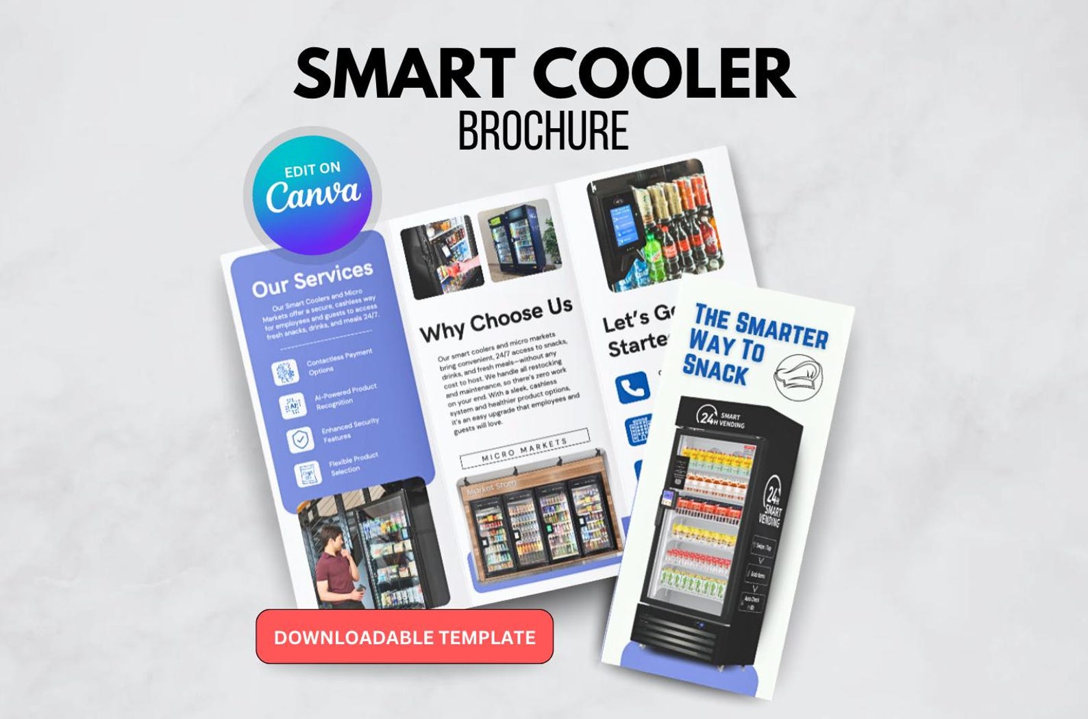 Smart Cooler Brochure Template: Customizable Vending Business Marketing ...
