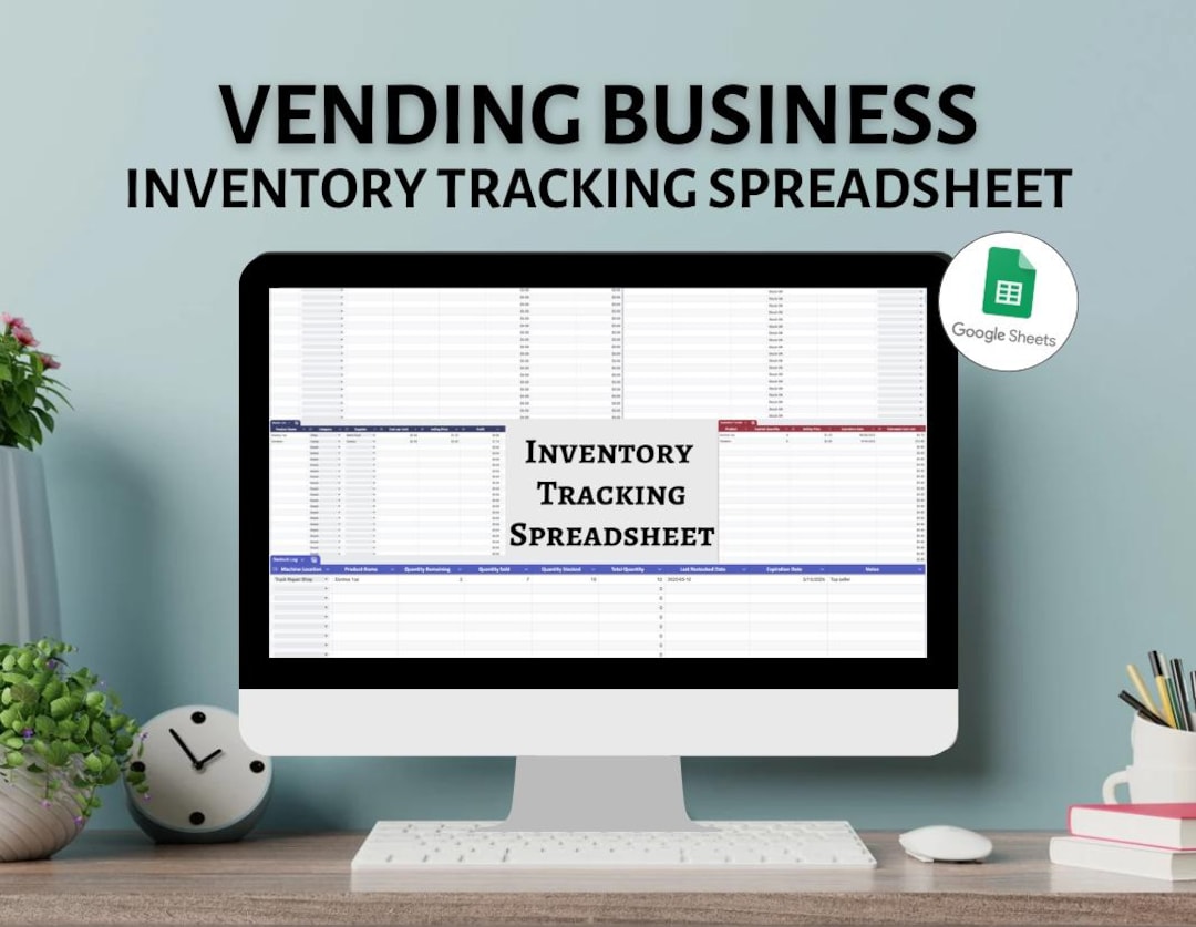 Vending Machine Inventory Tracker: Google Sheets Template (digital ...
