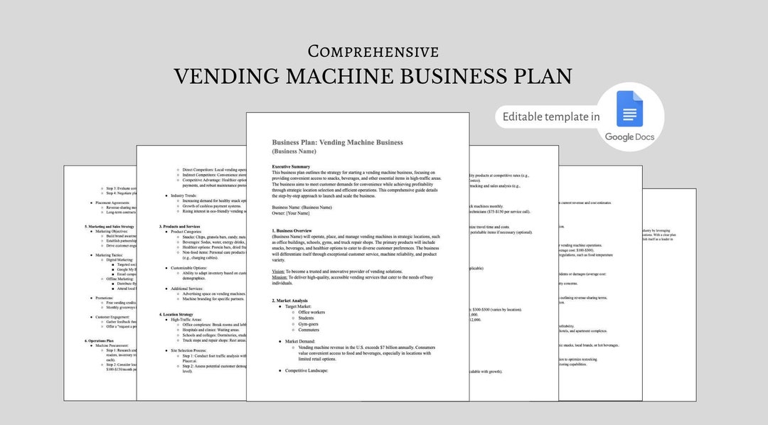Comprehensive Vending Machine Business Plan Template | Step-by-step ...