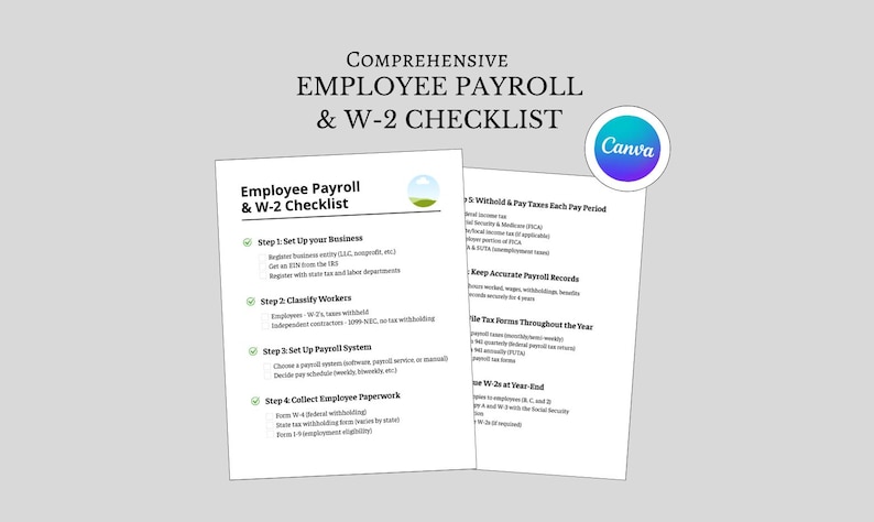 Employee Payroll & W-2 Checklist | Small Business Payroll Checklist ...