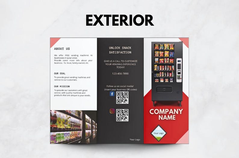 Vending Machine Business Brochure Template: Customizable Canva Flyer ...