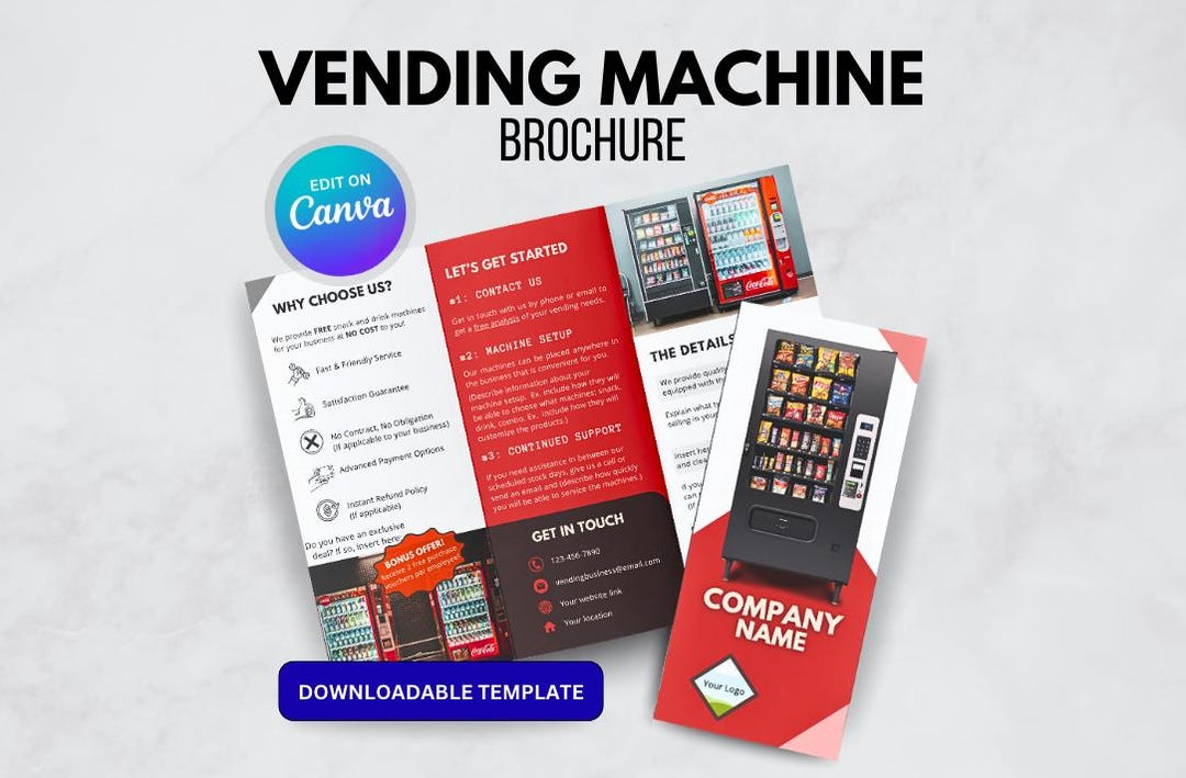 Vending Machine Business Brochure Template: Customizable Canva Flyer ...