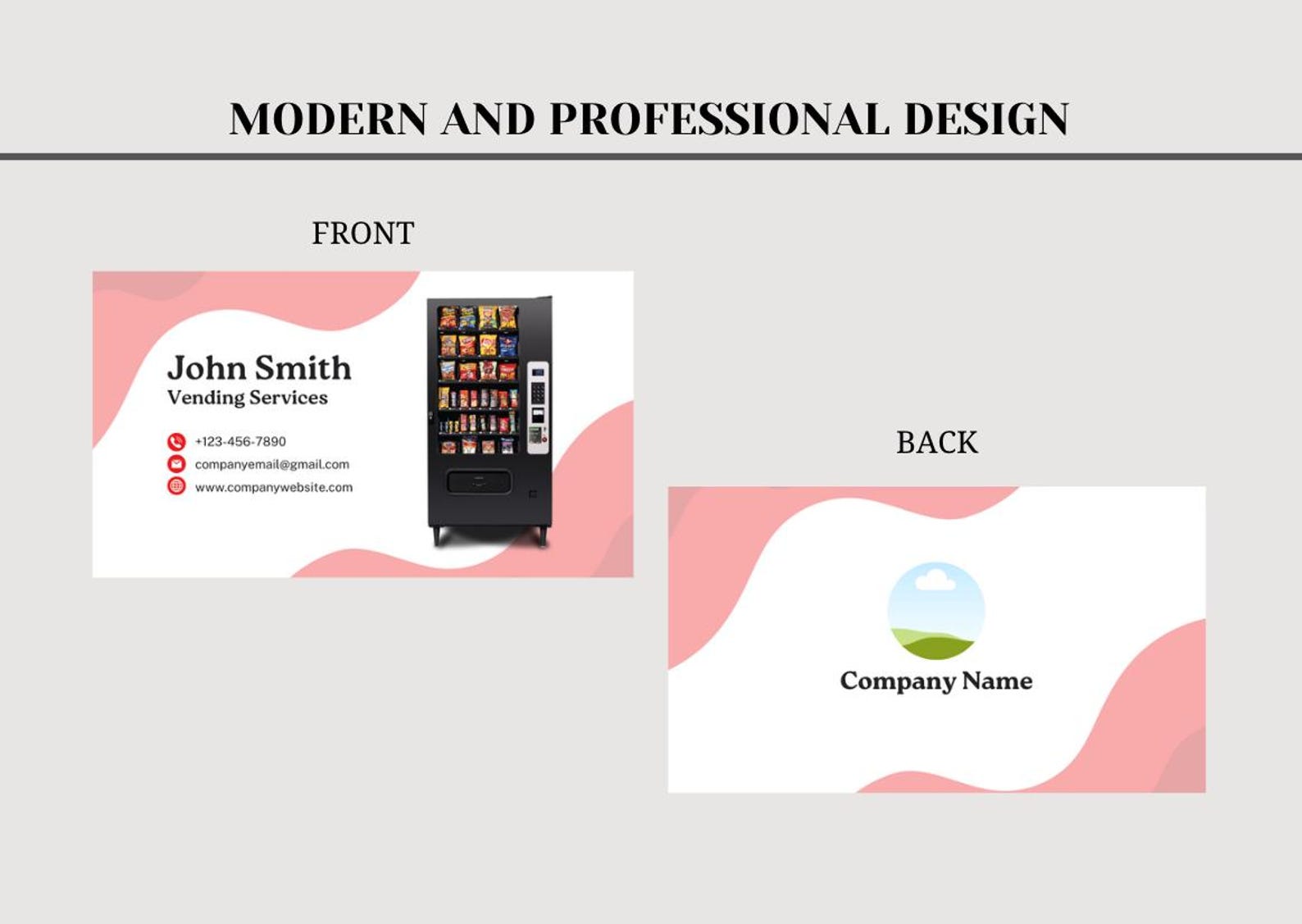 Vending Machine Business Card Template: Wave Design (canva Editable ...