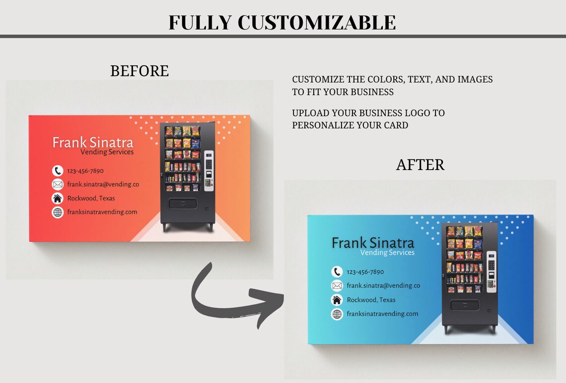 Customizable Vending Machine Business Card | Editable Template ...