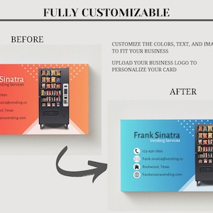 Customizable Vending Machine Business Card | Editable Template ...