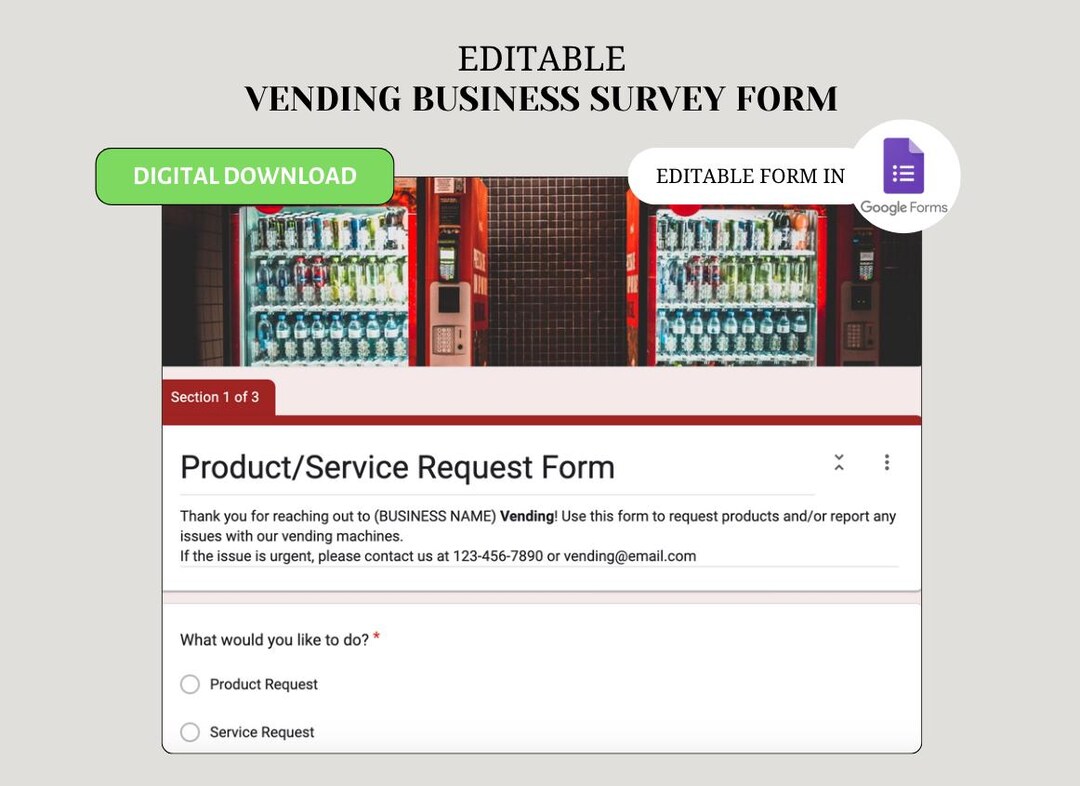 Editable Vending Machine Google Form: Product Request & Service Inquiry ...
