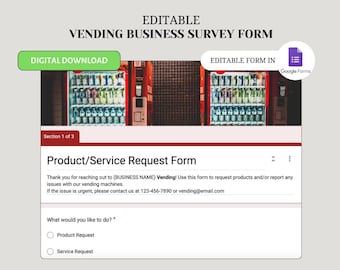 Editable Vending Machine Google Form: Product Request & Service Inquiry ...