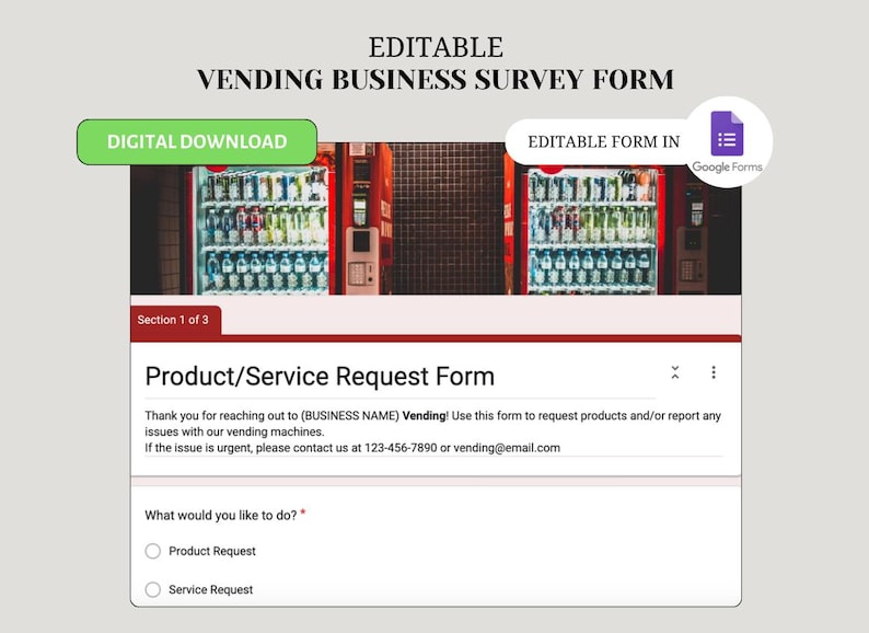 Editable Vending Machine Google Form: Product Request & Service Inquiry ...