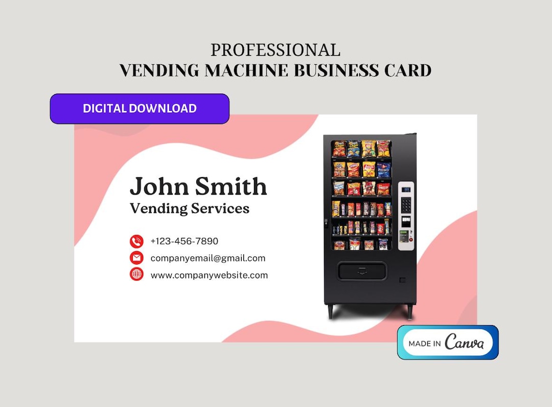 Customizable Vending Machine Business Card Template – Wave Design ...