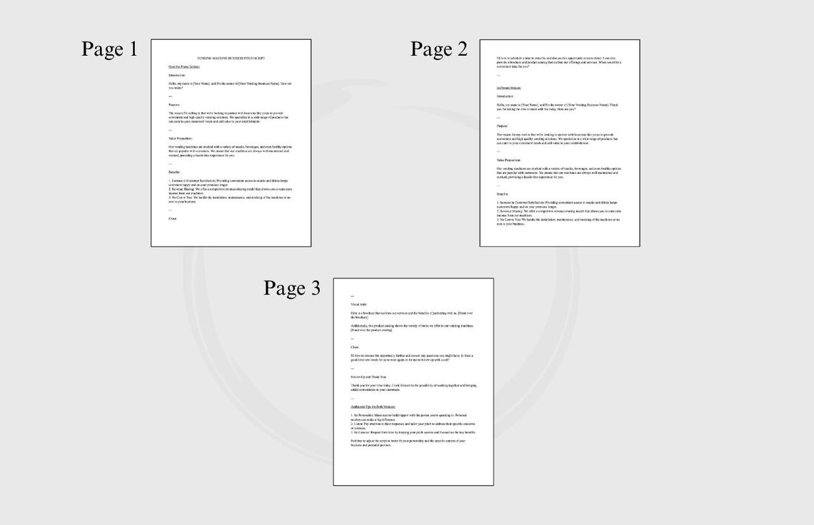 Vending Machine Business Pitch Script | Vending Machine Business ...