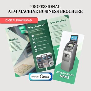 Customizable ATM Machine Business Brochure Editable Template ATM ...