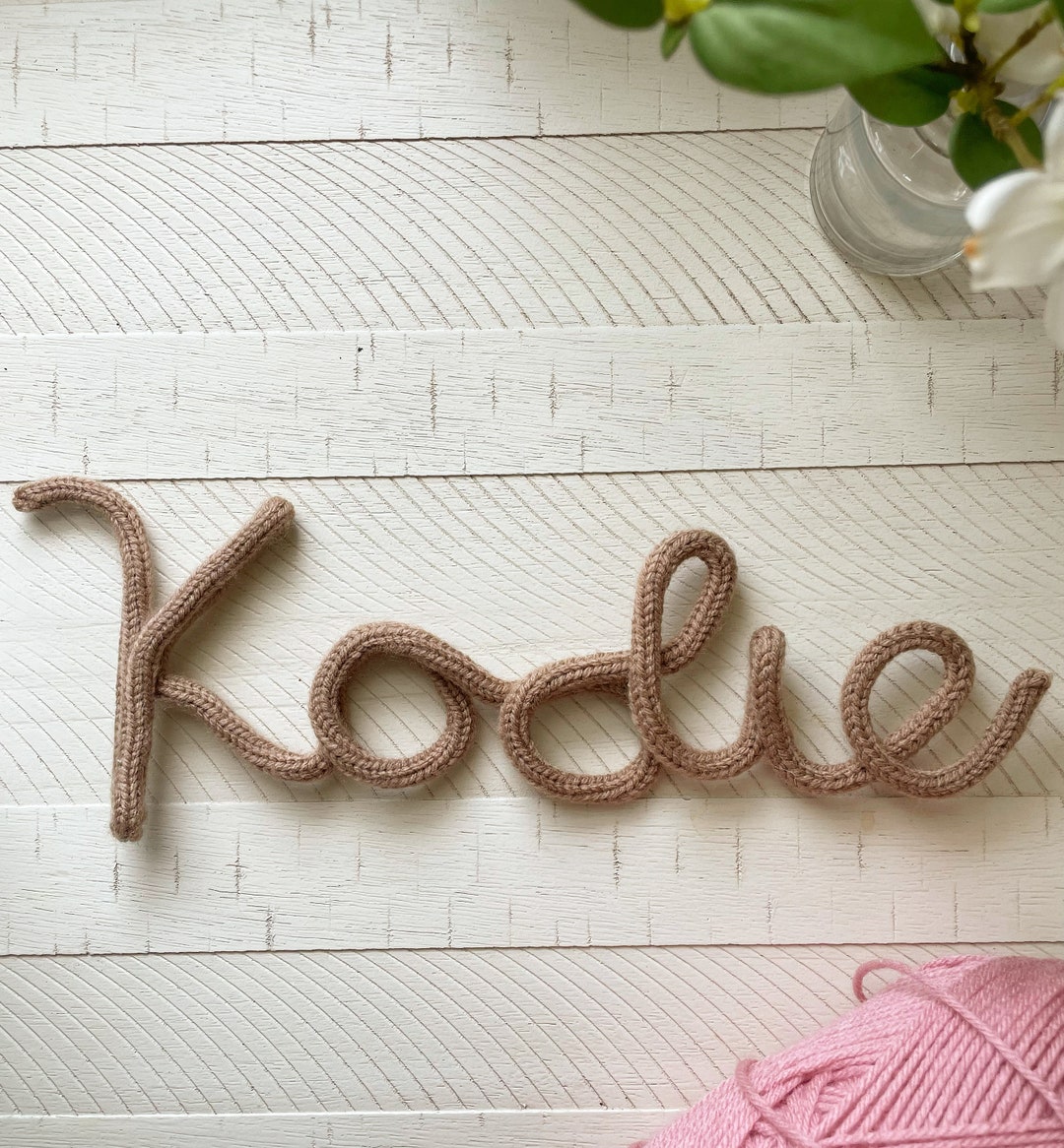 Name Sign, Knitted Wire Word, Baby Shower Gift, Playroom Wall Art ...