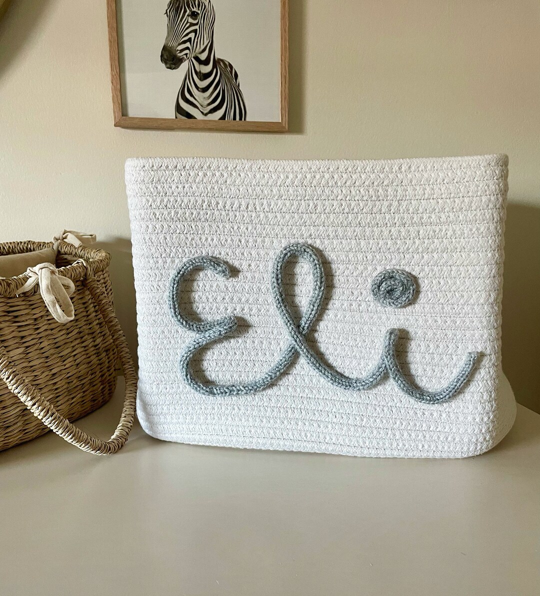 Personalized Name Basket, Monogrammed Basket, Custom Name Basket ...