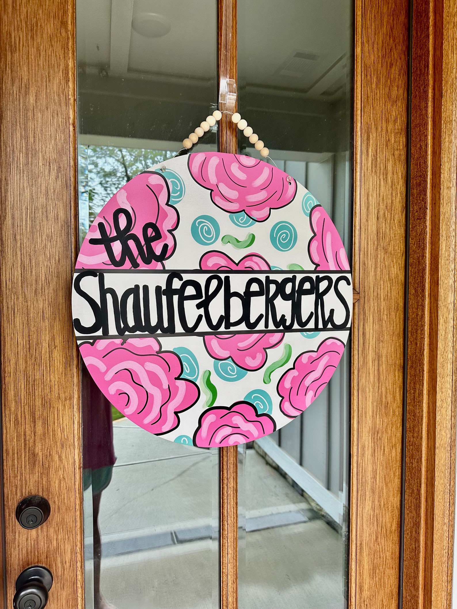 Pink, Green and Blue Floral Door Hanger - Etsy