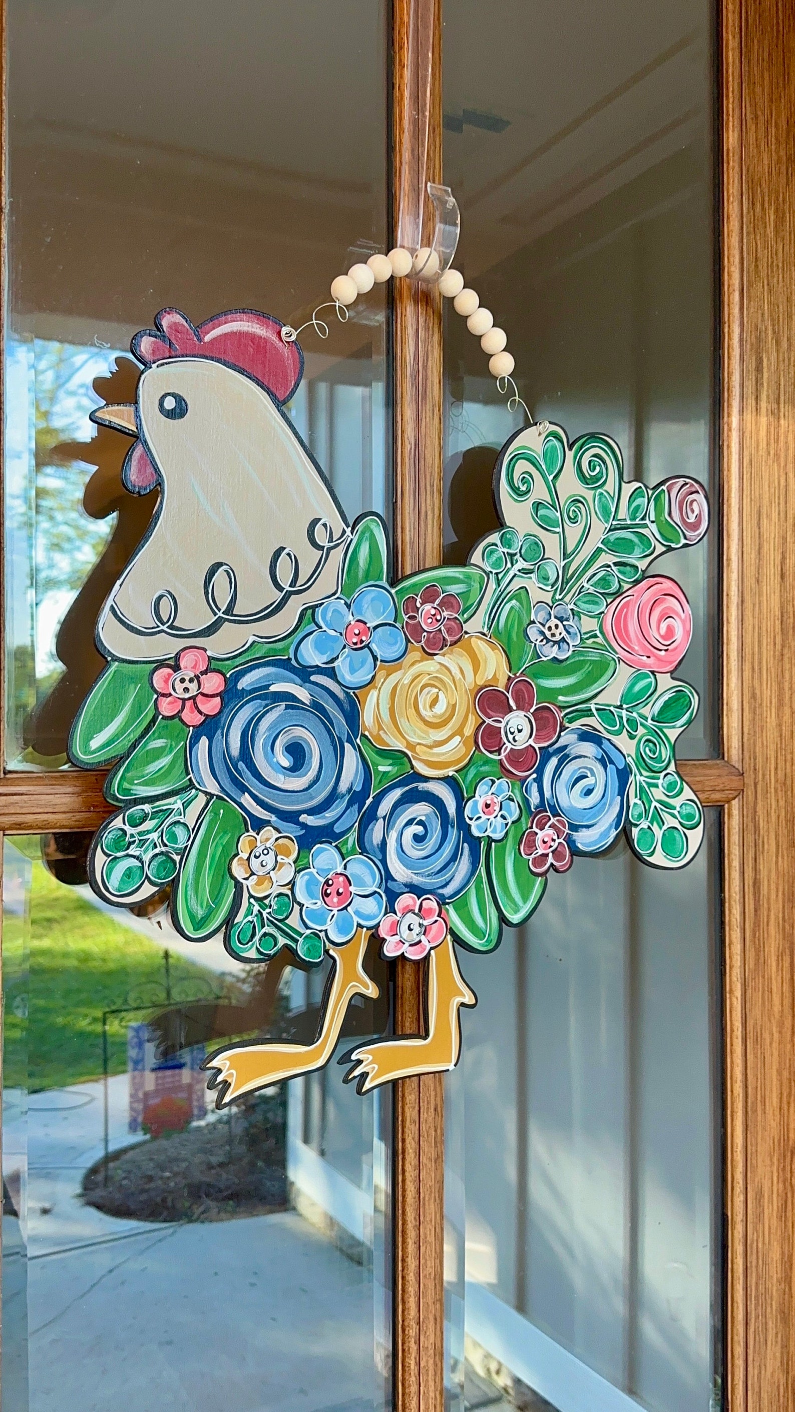 Floral Chicken Door Hanger - Etsy